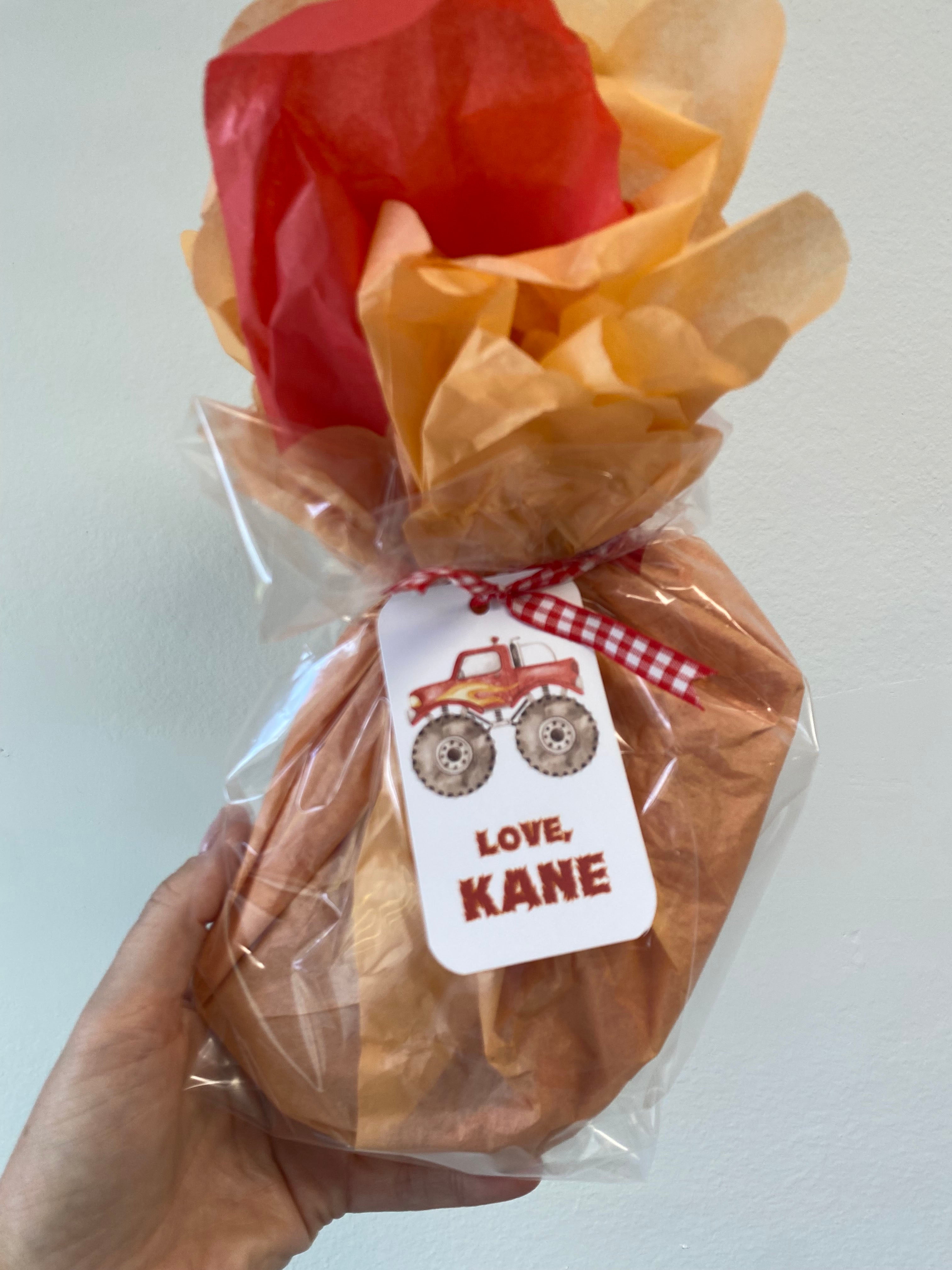 Monster Truck Gift Tag Personalized Birthday Party Wrapping Child Labe ...